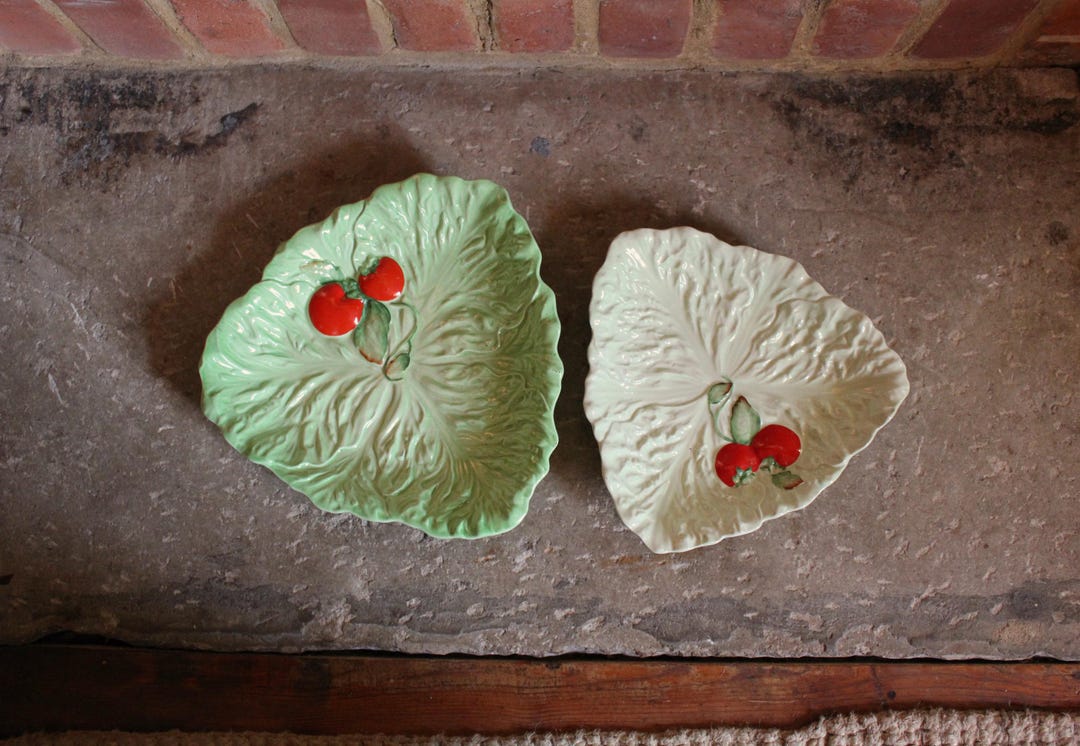 Vintage Set of Carlton Ware Cabbage Leaf Serving Plates Leaf Dishes ...