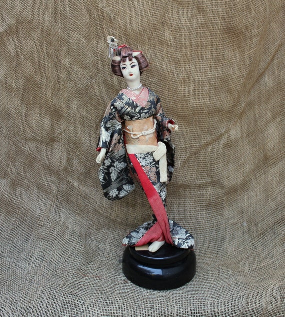 Vintage Mid Century Japanese Geisha Girl Doll Musical Etsy