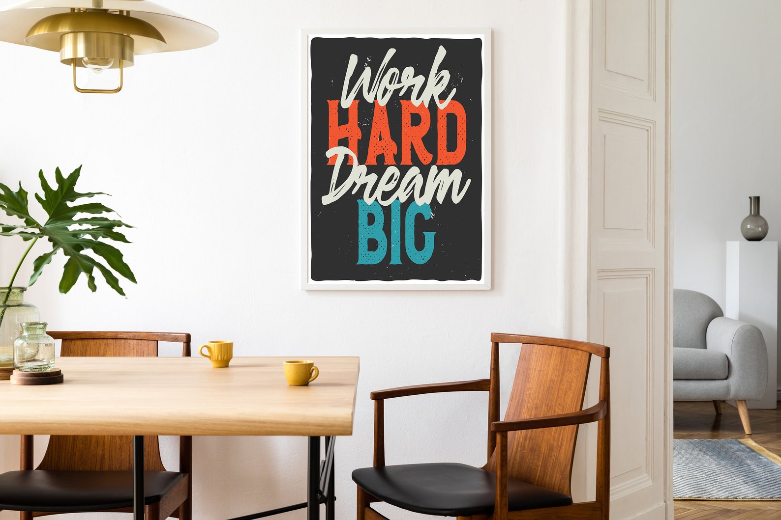 Work Hard Dream Big Motivational Wall Art Poster Encouraging Poster ...