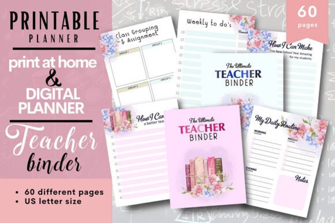 Teacher Binder Planner Printable Teacher Planner Digital Teacher ...