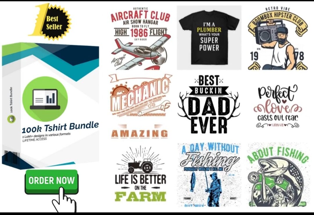 100k Tshirt Design Bundle - Etsy