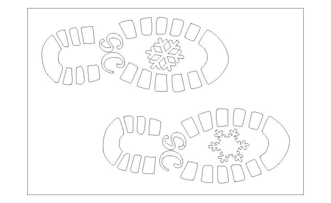 Santa Boot Digital FILE Only SVG 2 Feet With Snowflake and SC Initials ...