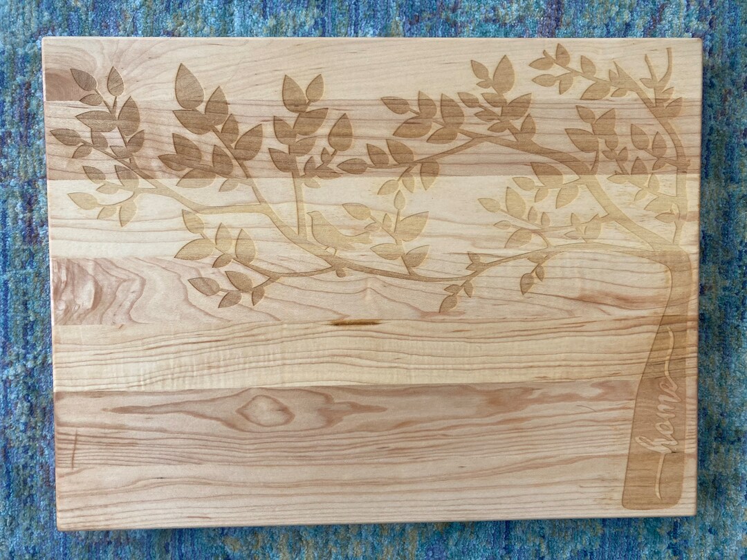 Cutting Board SVG Tree With Bird Digital File - Etsy
