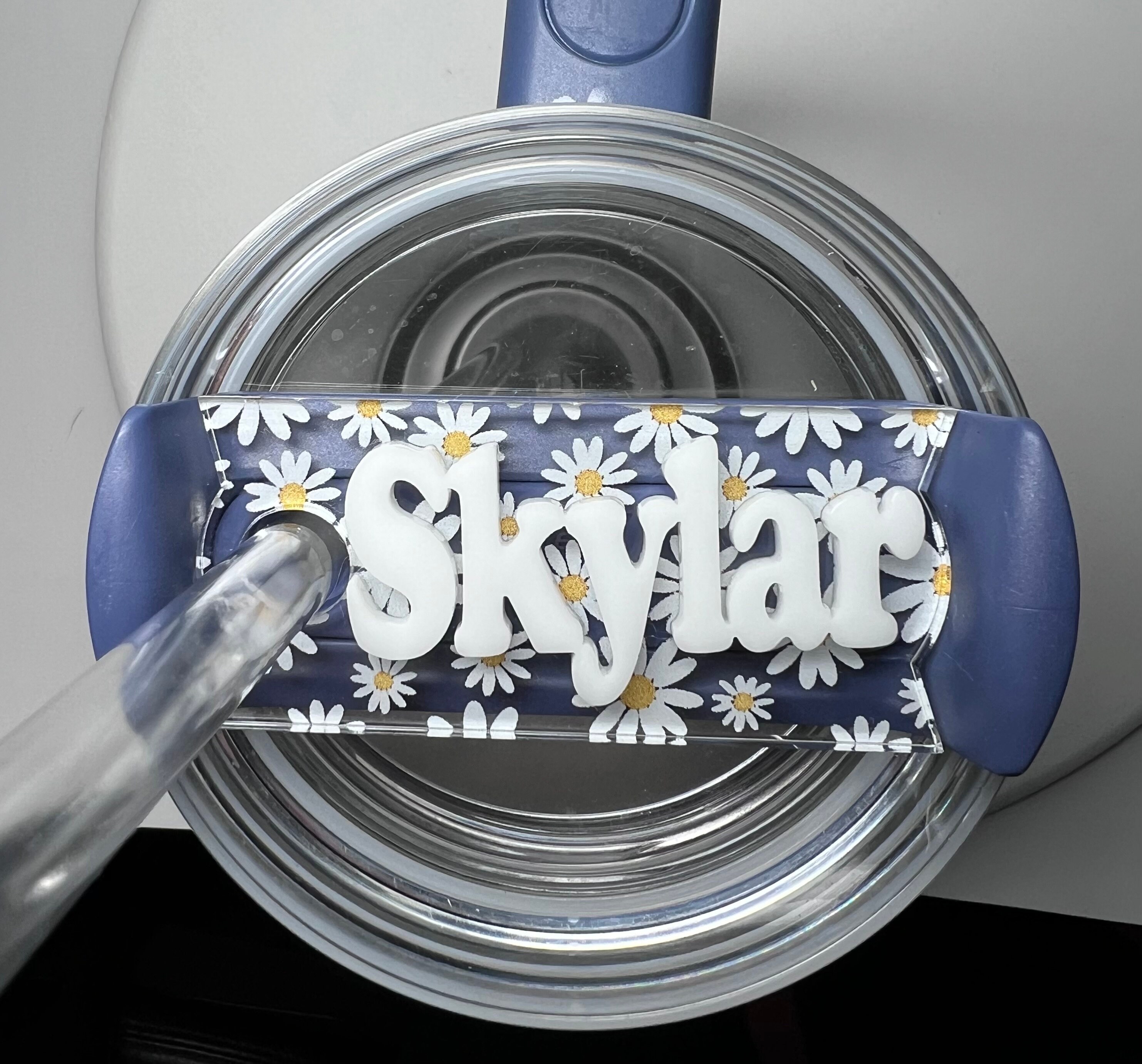 Name Tag for Tumbler 30 Oz Cup Topper With Name Tag With Daisy Print ...