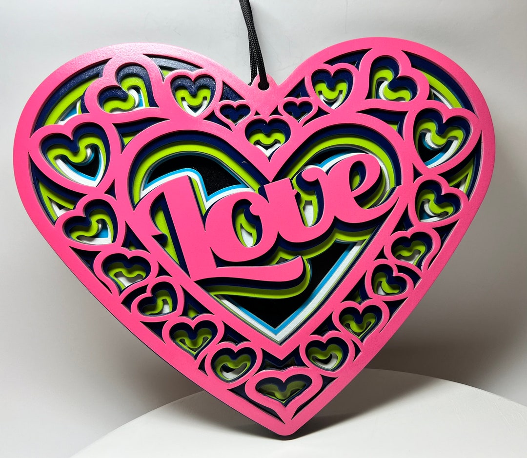 Sign Heart Shaped Layered SVG Digital FILE Valentine's Day Decor ...