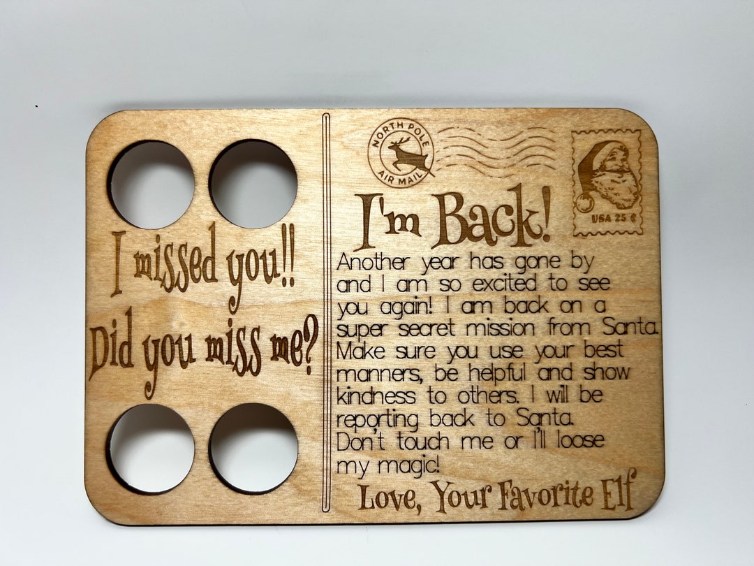 Elf Post Card Digital FILE Only SVG I Missed You Did You Miss Me I'm ...