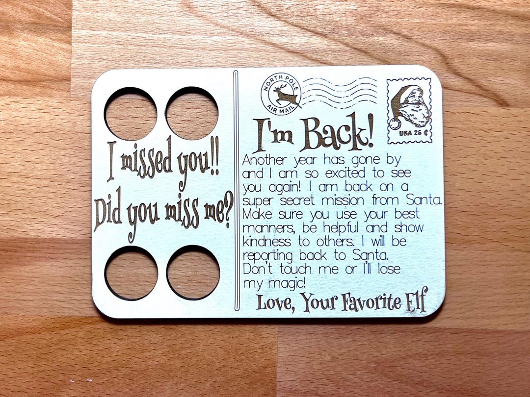 Elf Postcard I'm Back I Missed You Welcome Back Post Card SVG PNG ...