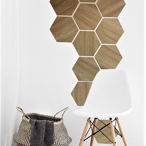 Natural 3D Oak Strips. Hexagons. Wooden 3D Panels. Wall - Etsy