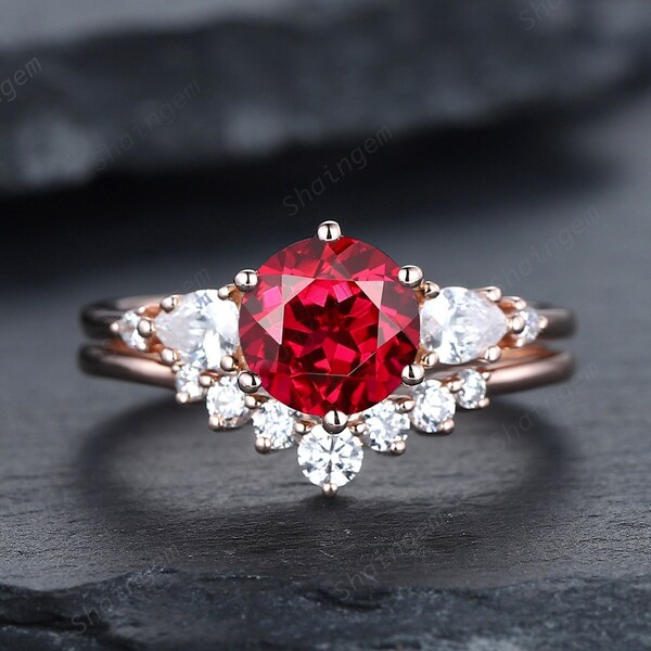 Ruby Wedding Ring - Etsy