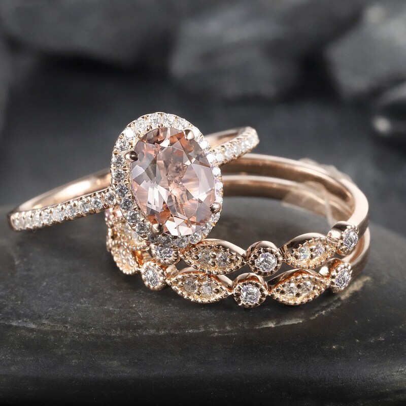 Oval Morganite Ring - Etsy