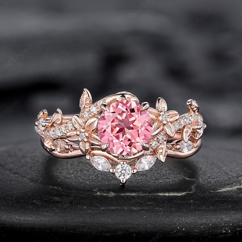 Floral Engagement Ring - Etsy