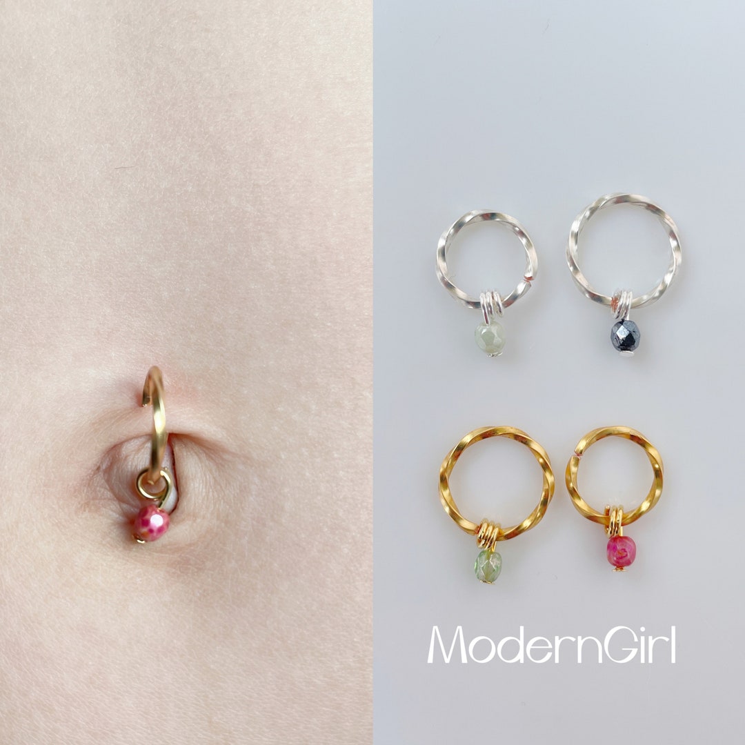 Belly Hoop,tiny Navel Ring,belly Twisted Piercing,tiny Textured Belly ...