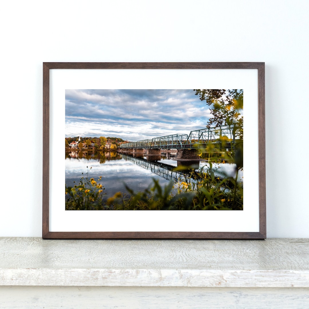 New Hope Lambertville Bridge Wall Photo, Delaware River Landscape ...