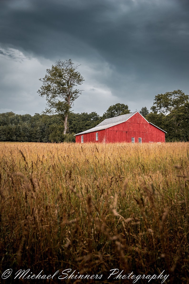 Red Farmhouse Barn Photography Print, Bucks County Pennsylvania ...