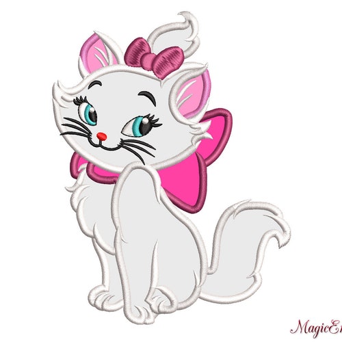 Marie Cat Embroidery Design - Etsy