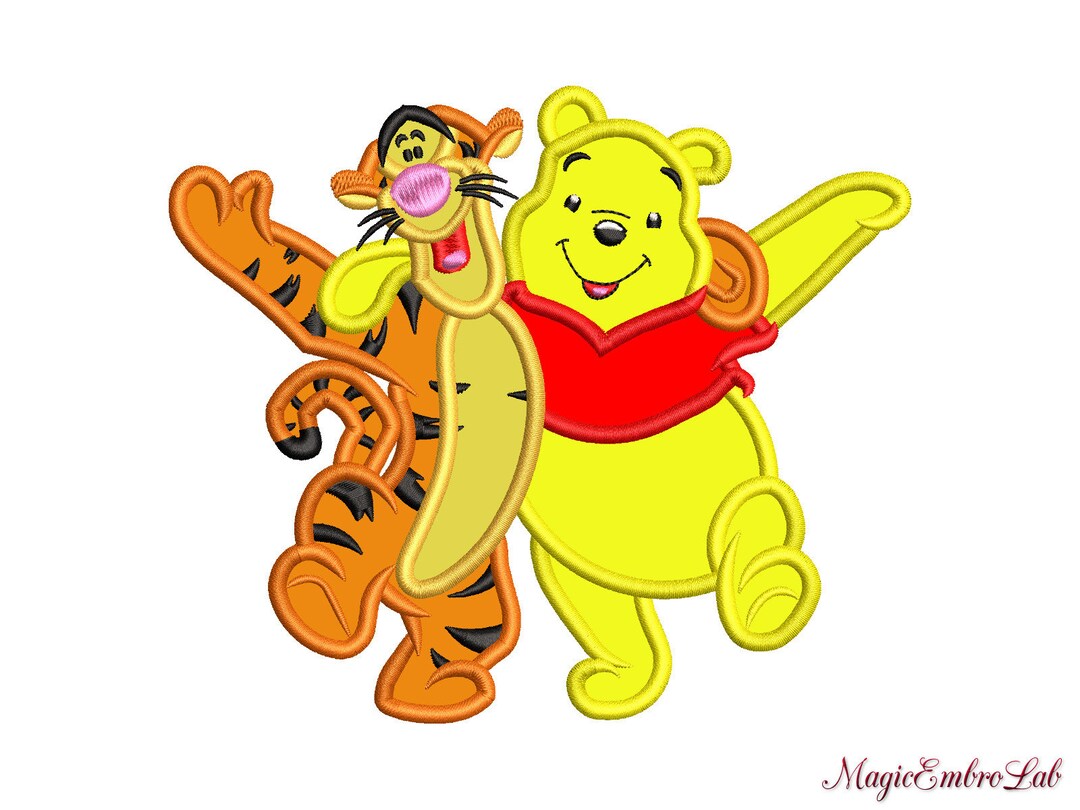 Winnie the Pooh and Tigger APPLIQUE Design Embroidery Design Design ...