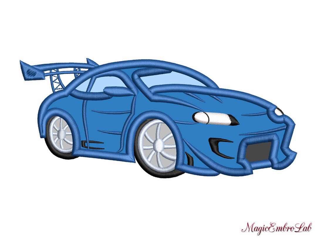 Sport Car APPLIQUE, Race Car APPLIQUE Design, Instant Download - Etsy