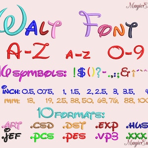 Disney font embroidery - Etsy