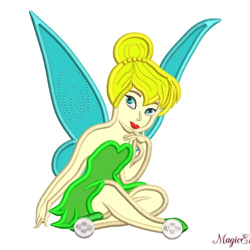 Tinkerbell Applique Design Fairy Machine Embroidery Digital - Etsy
