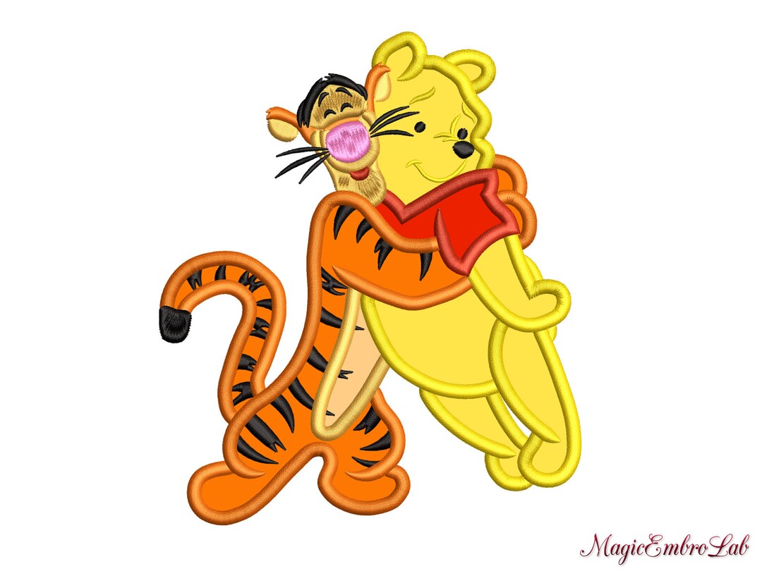 Winnie the Pooh APPLIQUE Design, Winnie and Tigger APPLIQUE, Instant ...