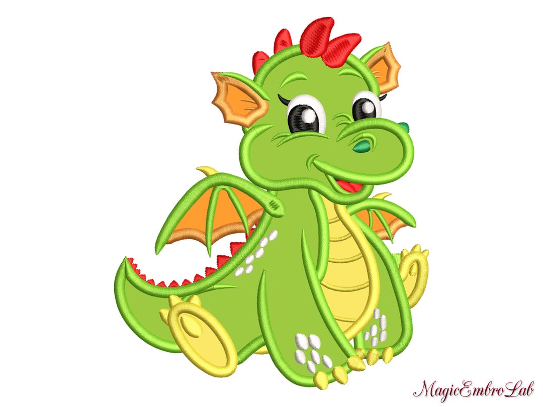 Dragon APPLIQUE, Baby Dragon APPLIQUE Design, Instant Download - Etsy