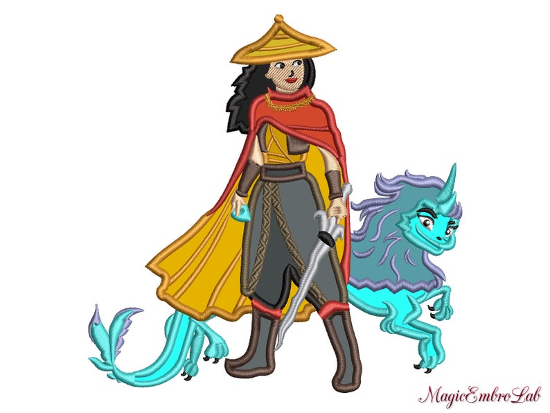 Raya APPLIQUE Design Princess Raya Dragon Embroidery Design - Etsy