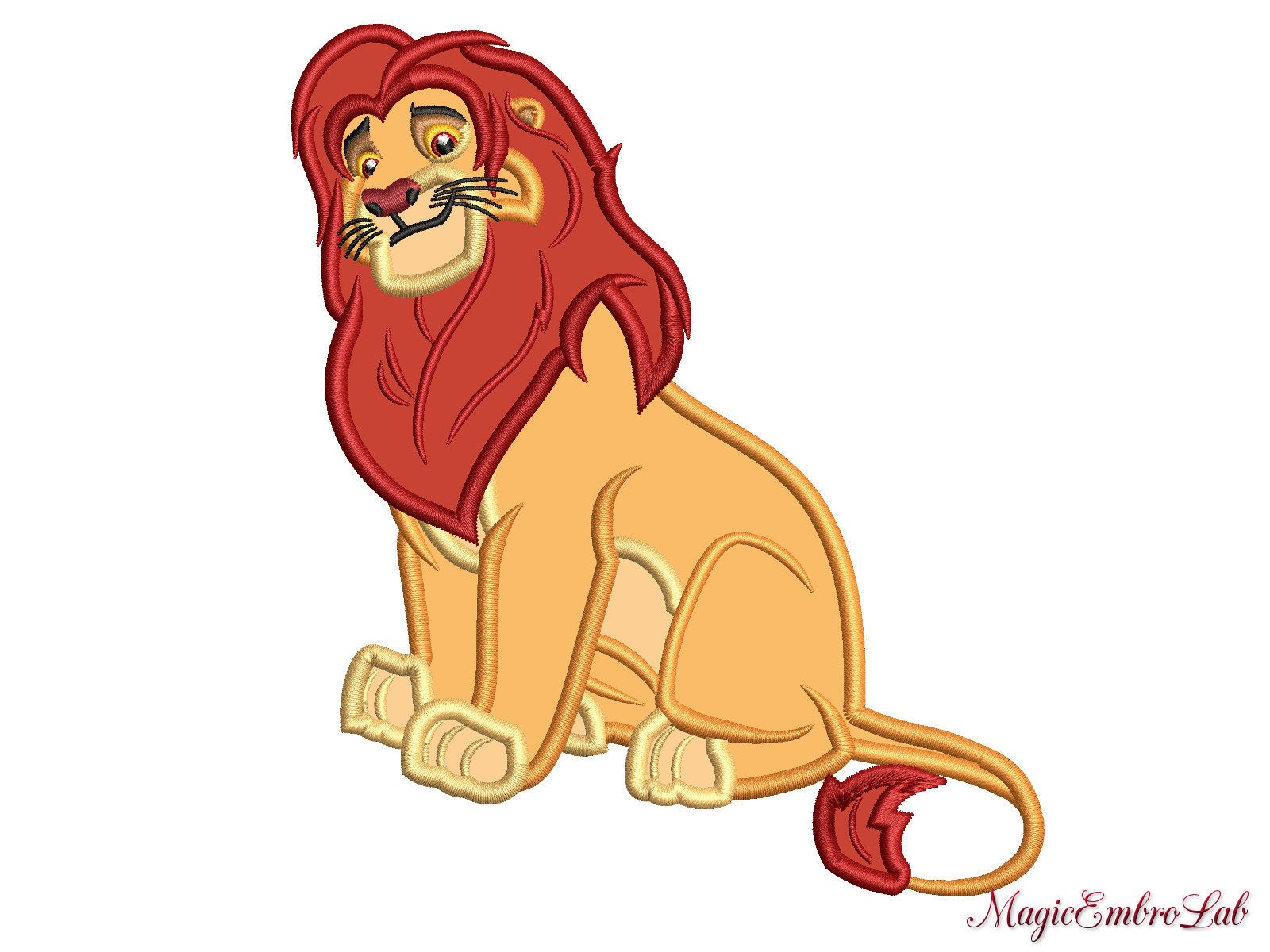 Simba Applique Design the Lion King Embroidery Design File - Etsy Australia