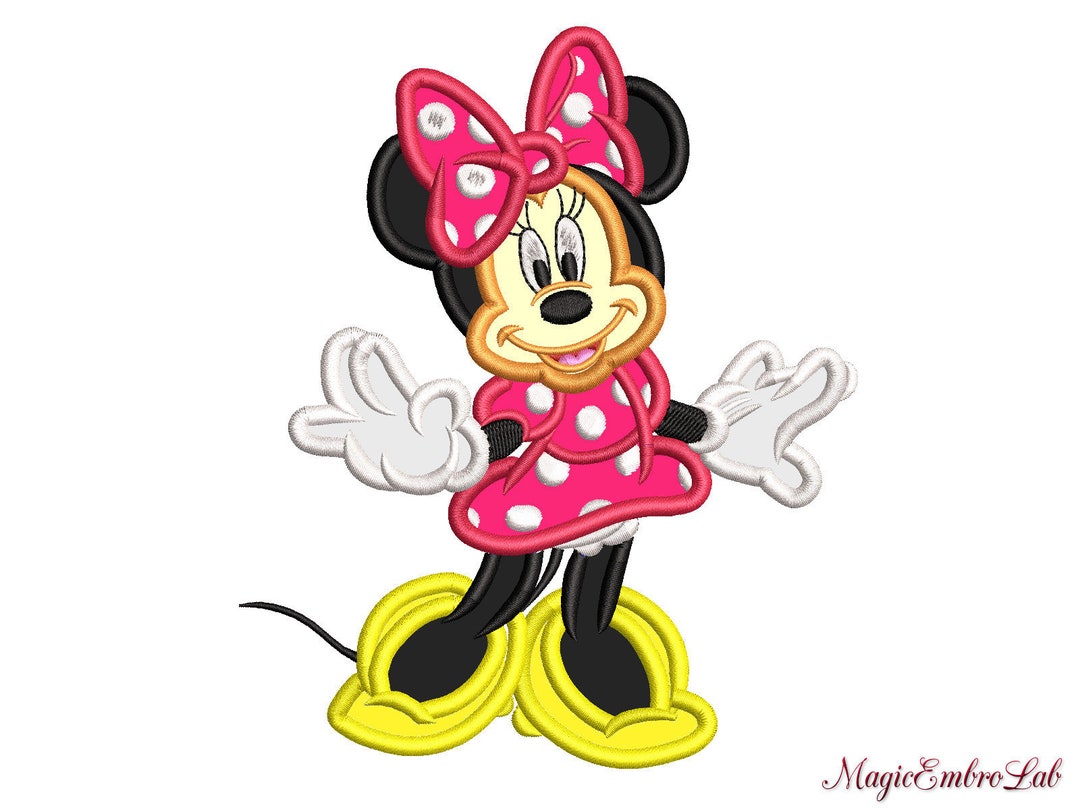 Minnie APPLIQUE Design, Minnie Dots Embroidery Design, Mouse APPLIQUE ...