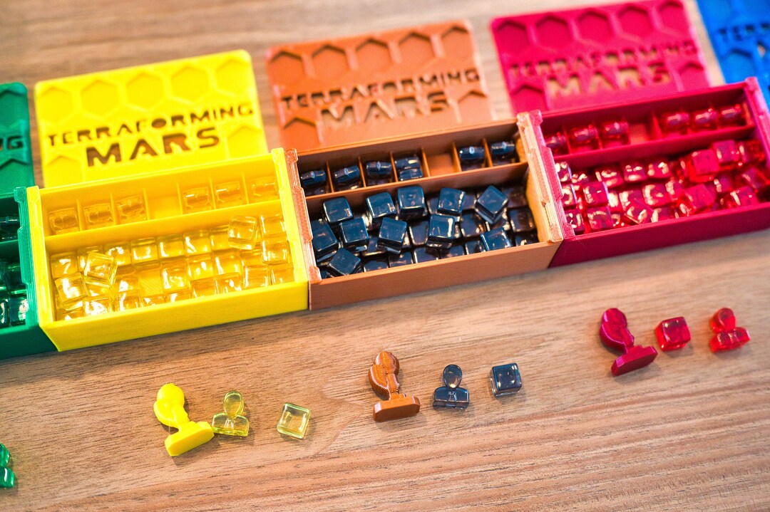 Terraforming Mars : Boite de rangement cubes + 5 jetons joueurs - Etsy ...
