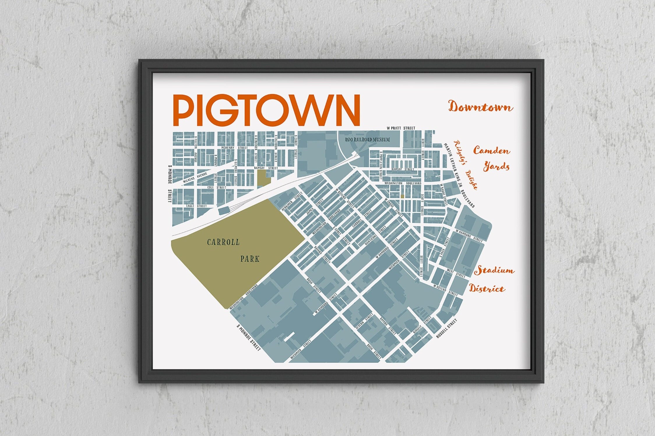 Pigtown / Washington Village Neighborhood Map Print - Etsy
