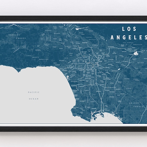 Los Angeles Neighborhood Map Screen Print - Etsy