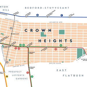 Crown Heights Neighborhood Map Print, Brooklyn, New York City - Etsy