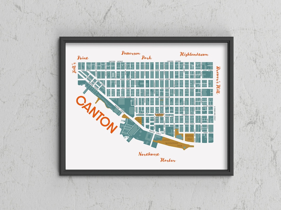 Canton Neighborhood Map Print, Baltimore, Maryland - Etsy