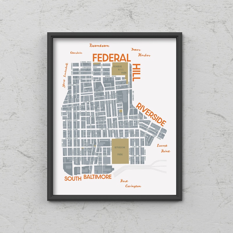 Baltimore Map Art Digital - Etsy