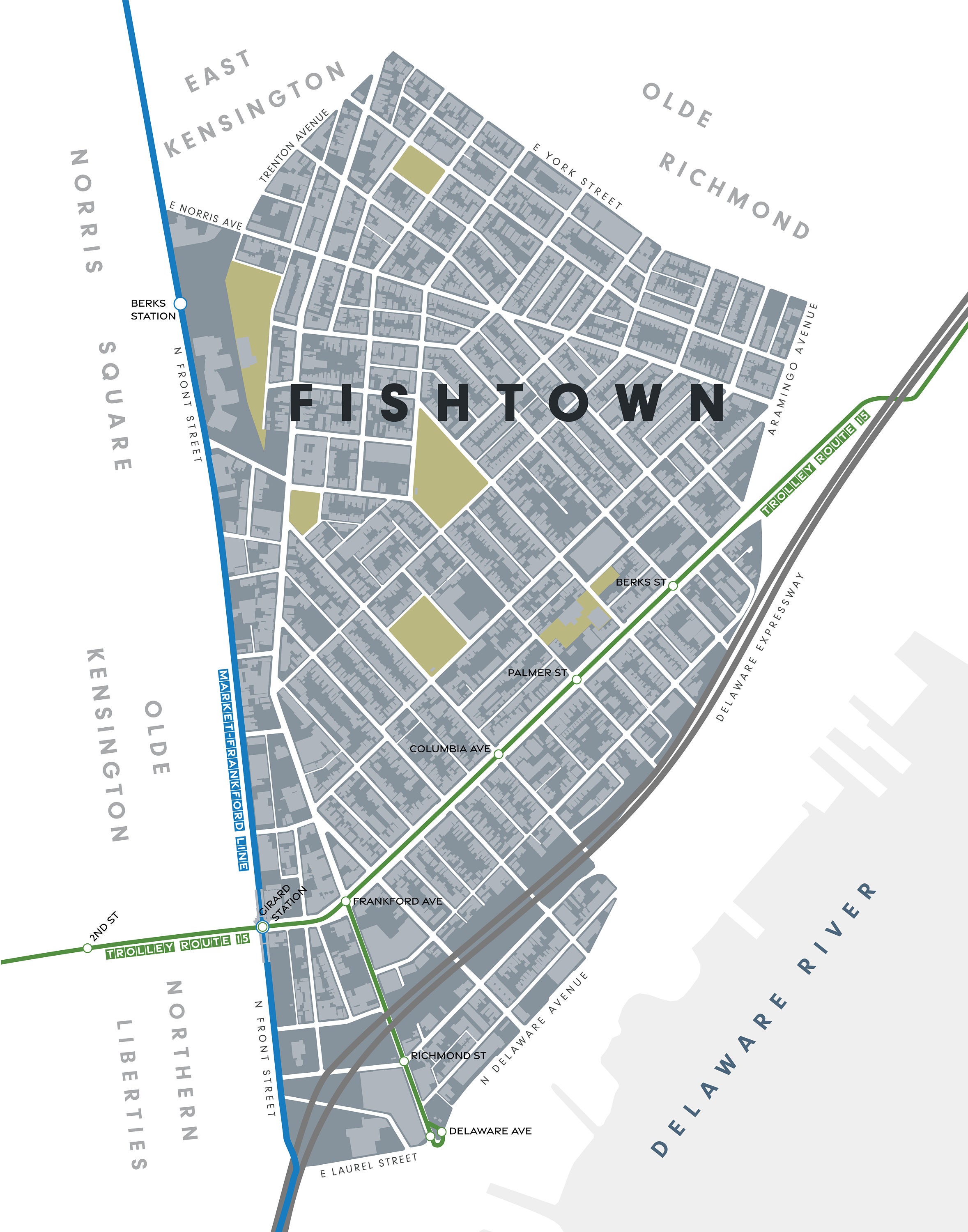 Fishtown Neighborhood Map Print, Philadelphia, Pennsylvania - Etsy