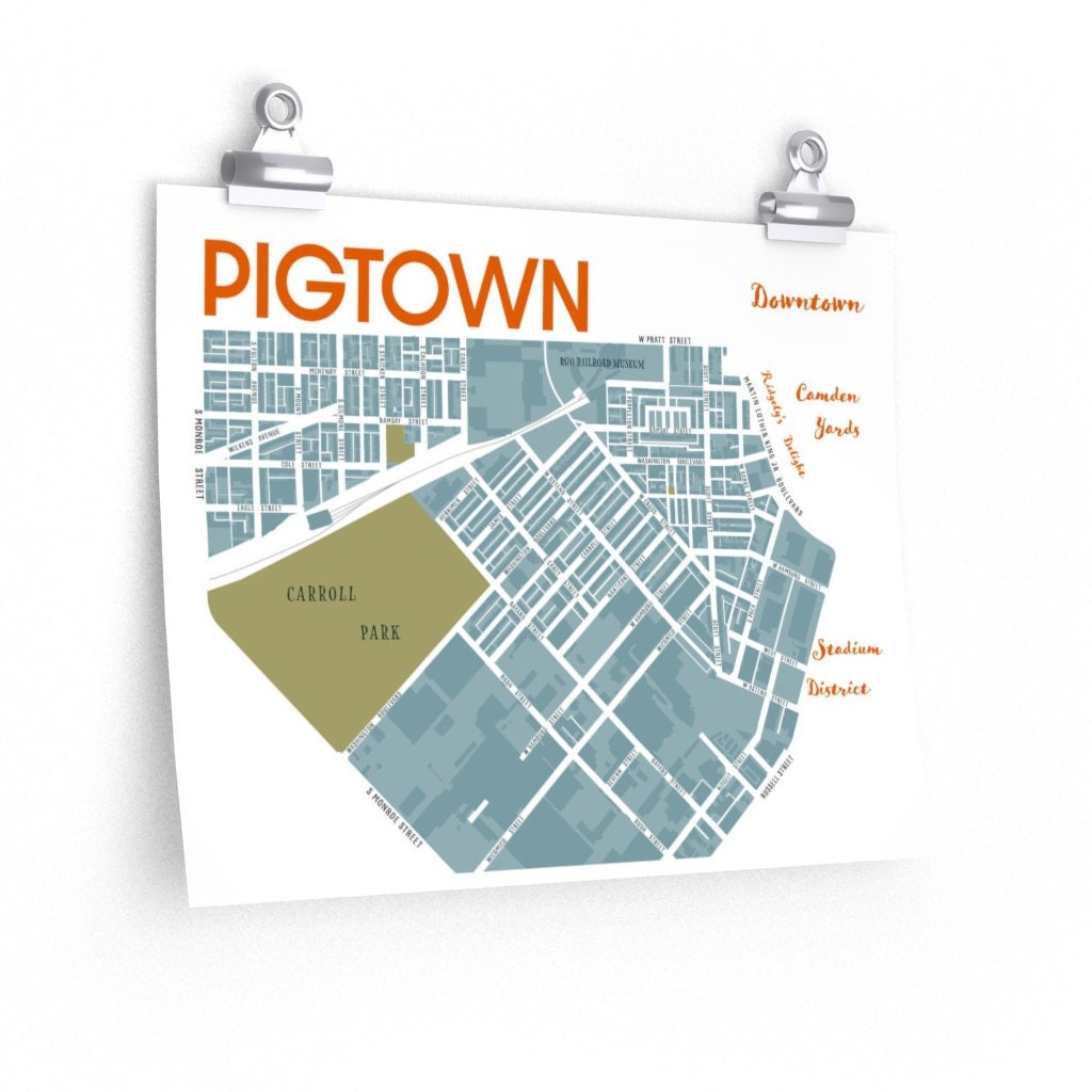 Pigtown / Washington Village Neighborhood Map Print - Etsy