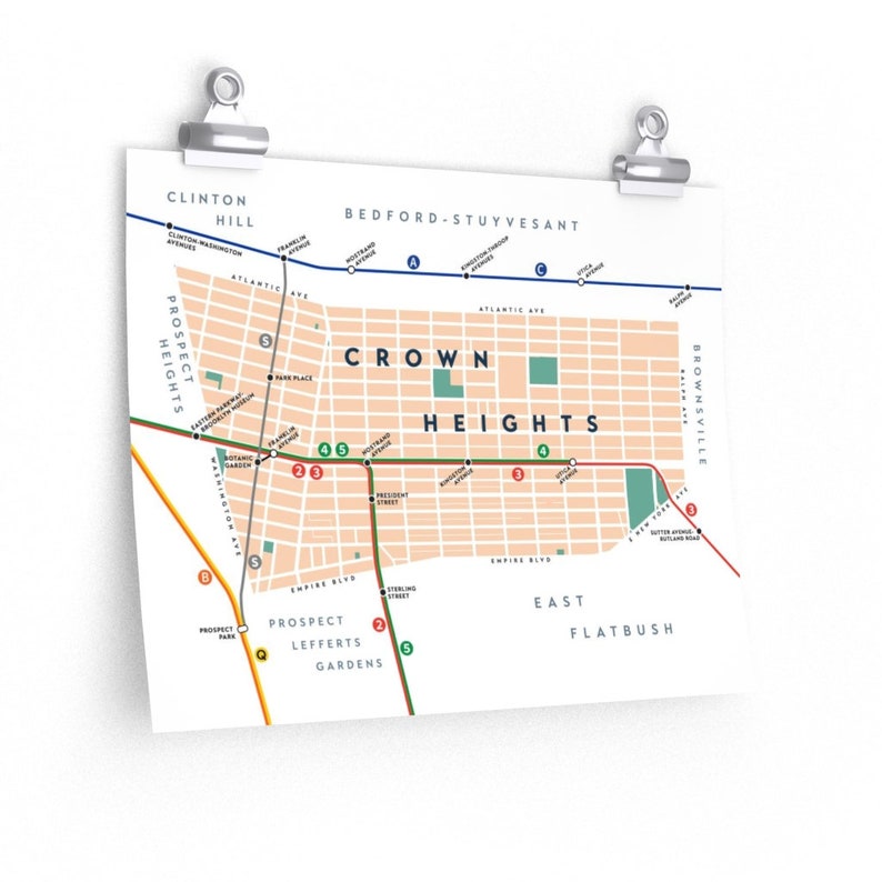 Crown Heights Neighborhood Map Print, Brooklyn, New York City - Etsy
