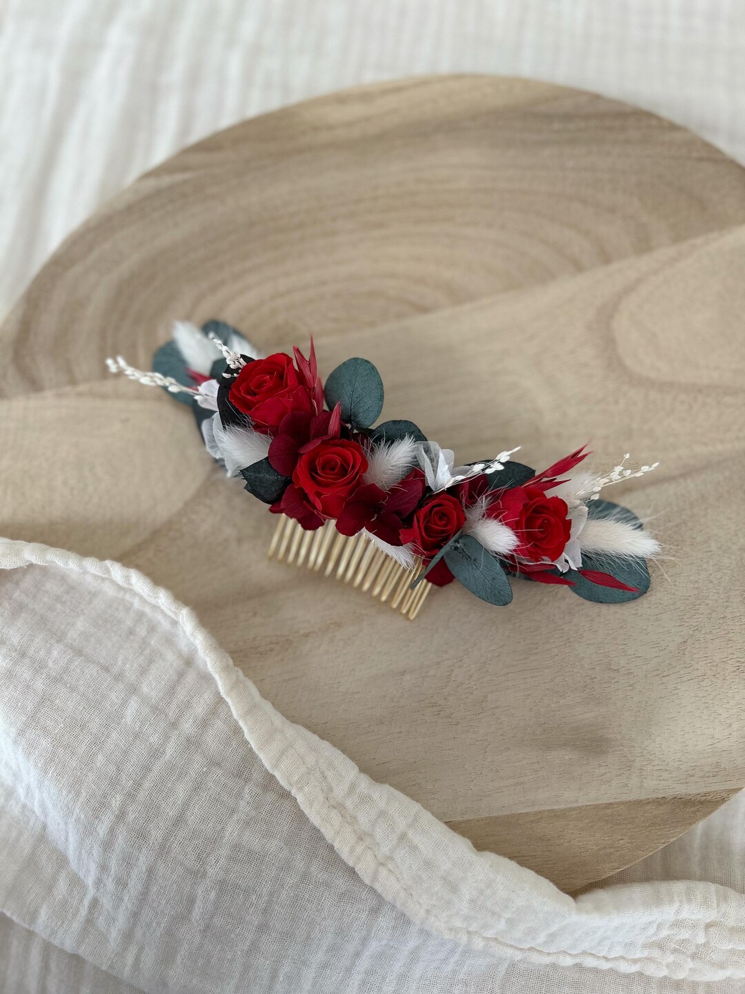 SYMBIOSE Half Crown Comb Dried Flower Comb Hair Accessory Comb for ...