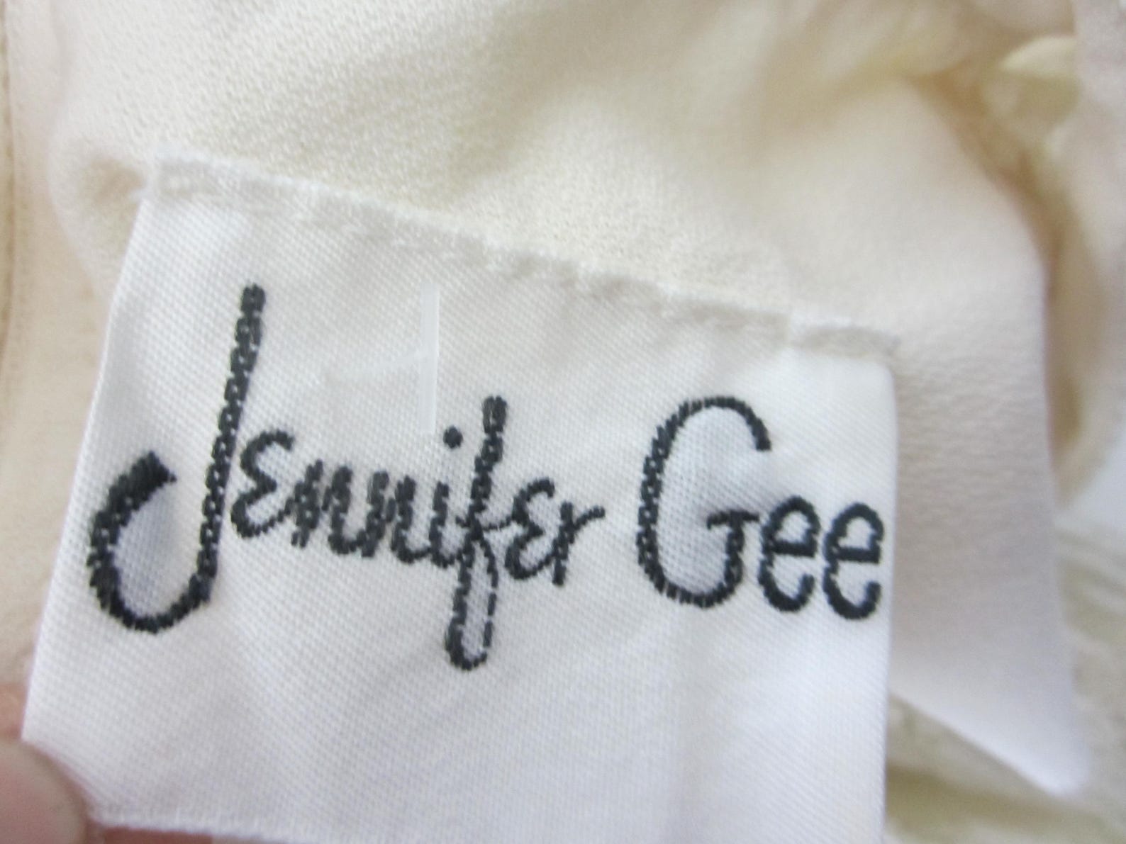 Vintage 60s Jennifer Gee USA A-line Dress Size 16 Lace Ascot Bow ...