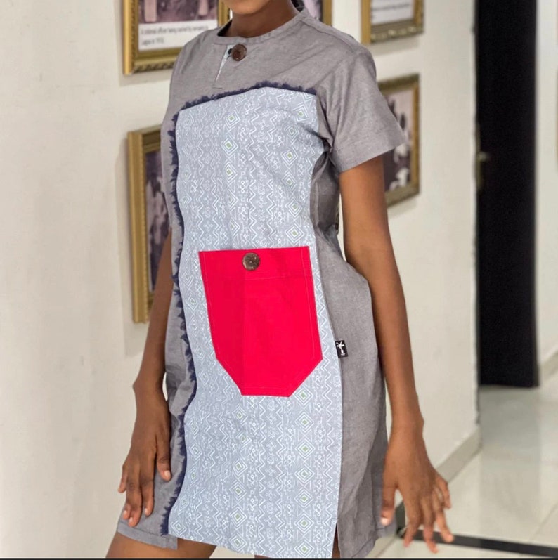 Bantu Montana African Print Ladies Short Sleeve Modern Dansiki Design ...