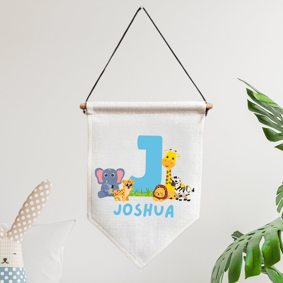 Zoo Animal Themed Hanging Pennant Flag Personalised - for Nursery ...