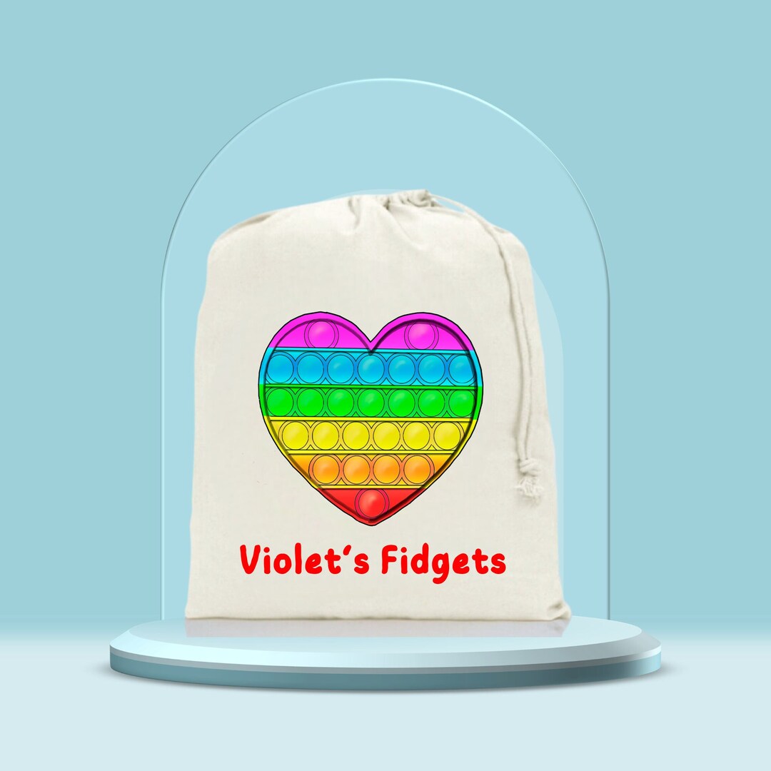 Drawstring Fidget Toy Storage Bag - Personalised With the Child's Name ...