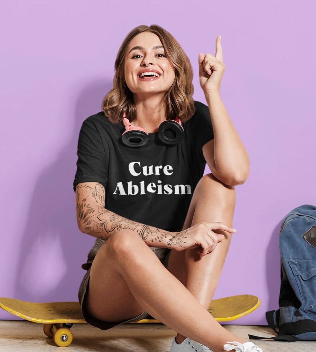 Cure Ableism T-shirt for Women | 100% Cotton Crew Neck Tee | Feminine ...