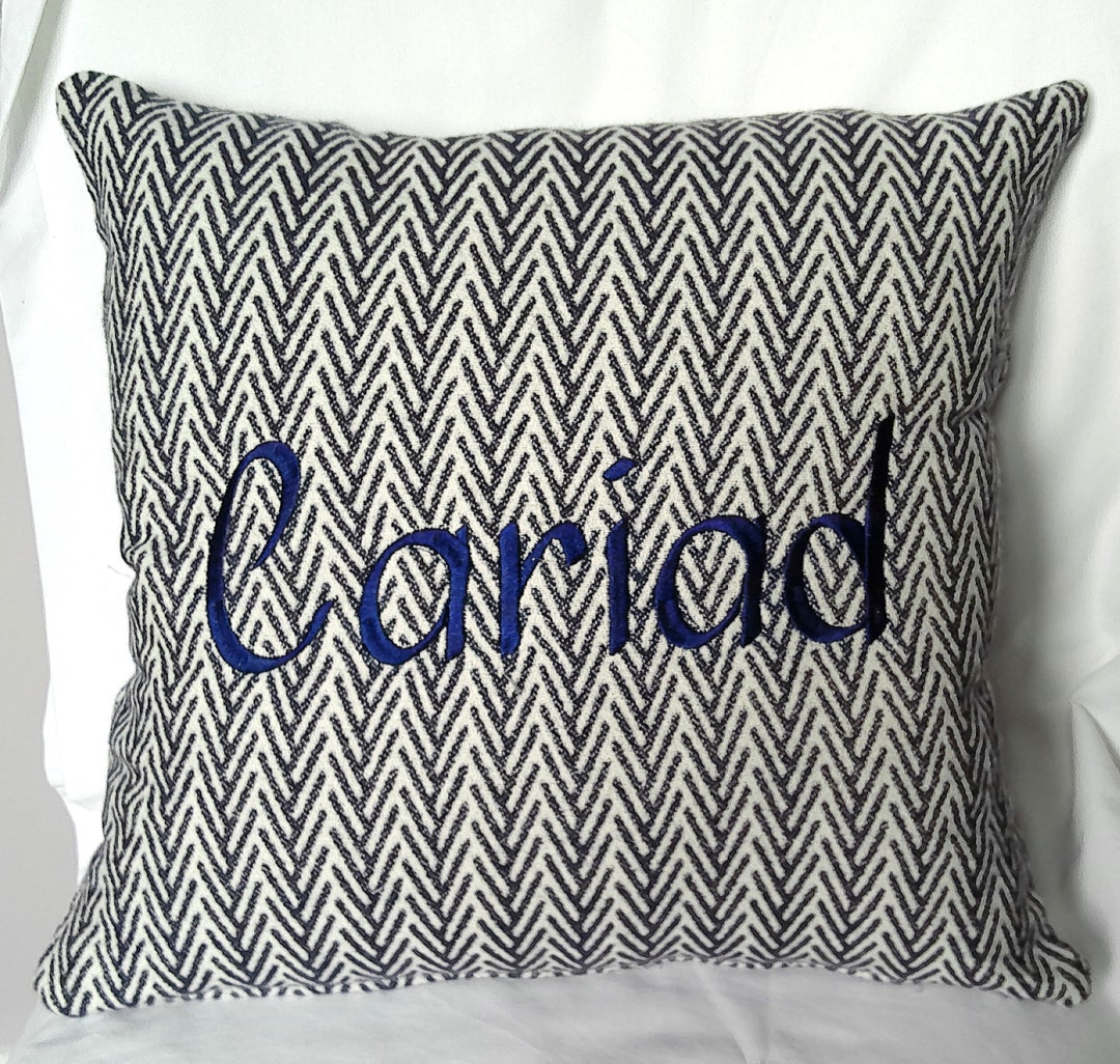 Fathers Day Gift, Cariad, Welsh, Embroidered Cushion 16inch Including ...