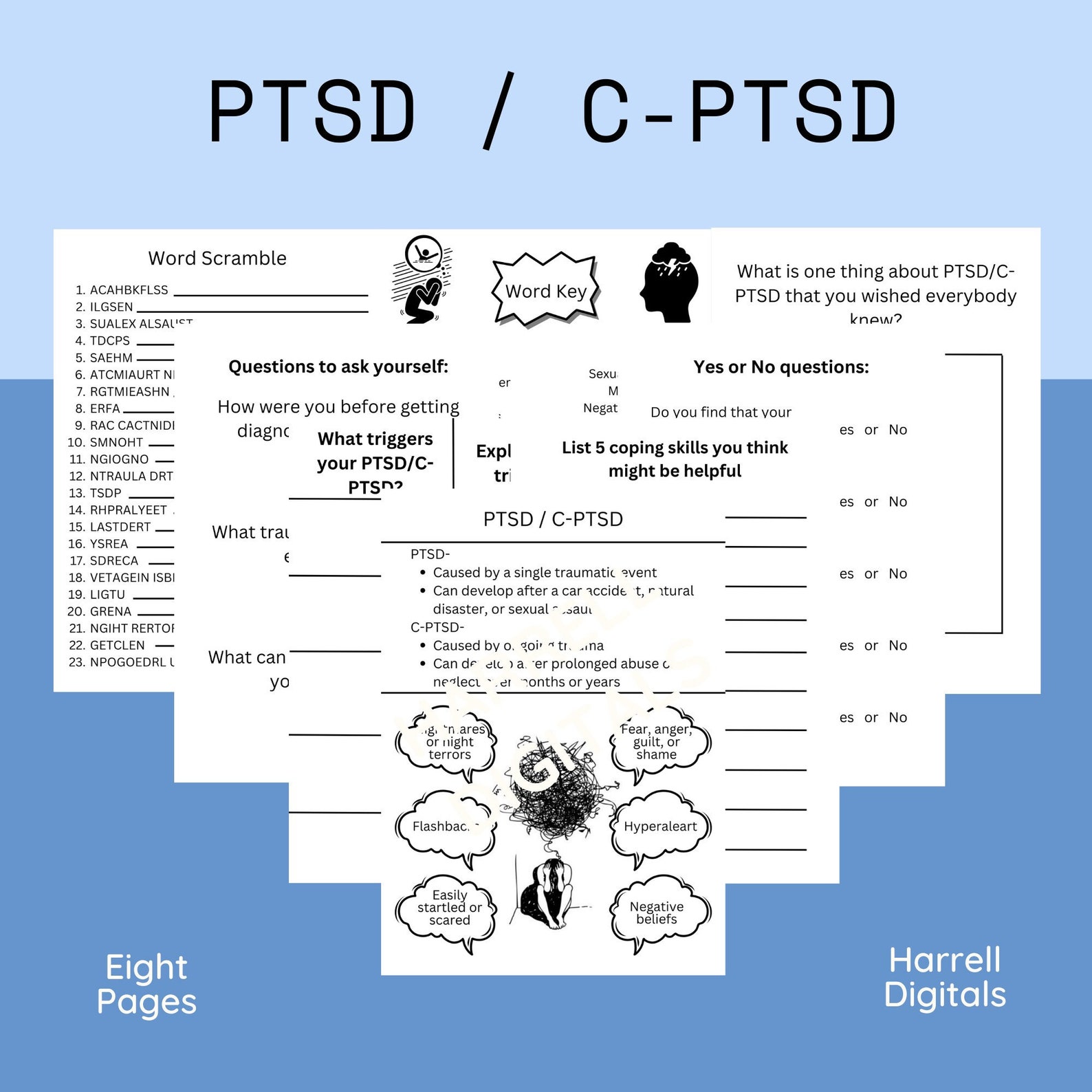 Printable C-ptsd Worksheets, C-ptsd Worksheets, Digital Complex Ptsd ...