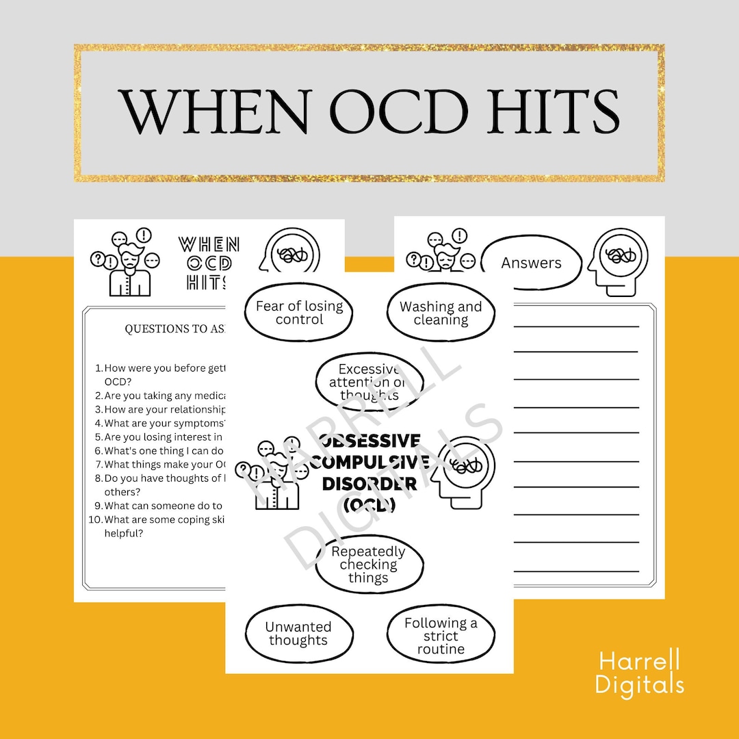 OCD Worksheet OCD Template Mental Health Template Daily - Etsy OCD Worksheet OCD Template Mental Health Template Daily - Etsy