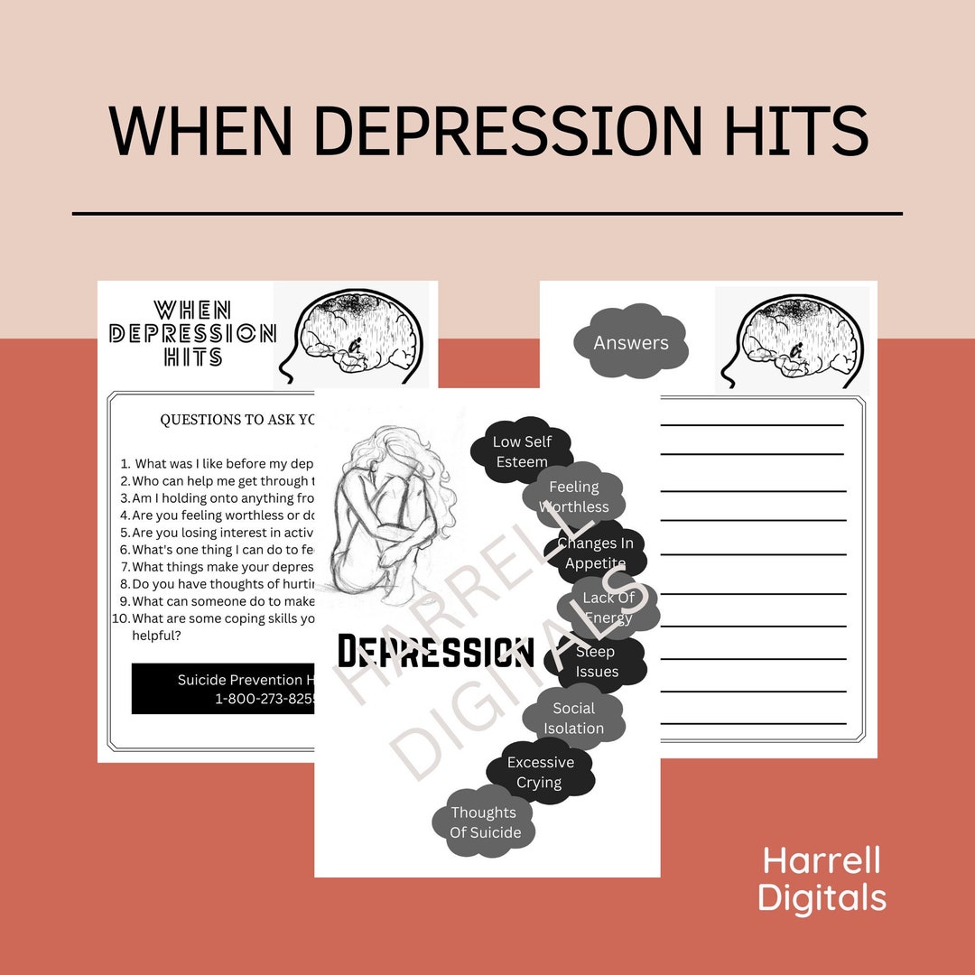 Depression Worksheet Depression Template Mental Health - Etsy