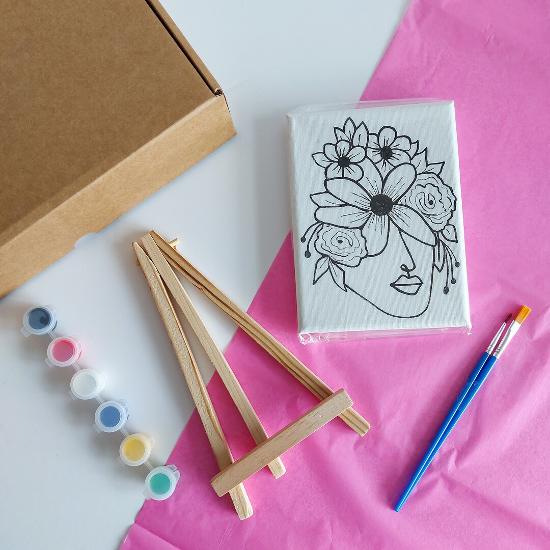 Abstract Face. Art Set. Art Party Set. Art Gift Box. Painting Set. Pre ...