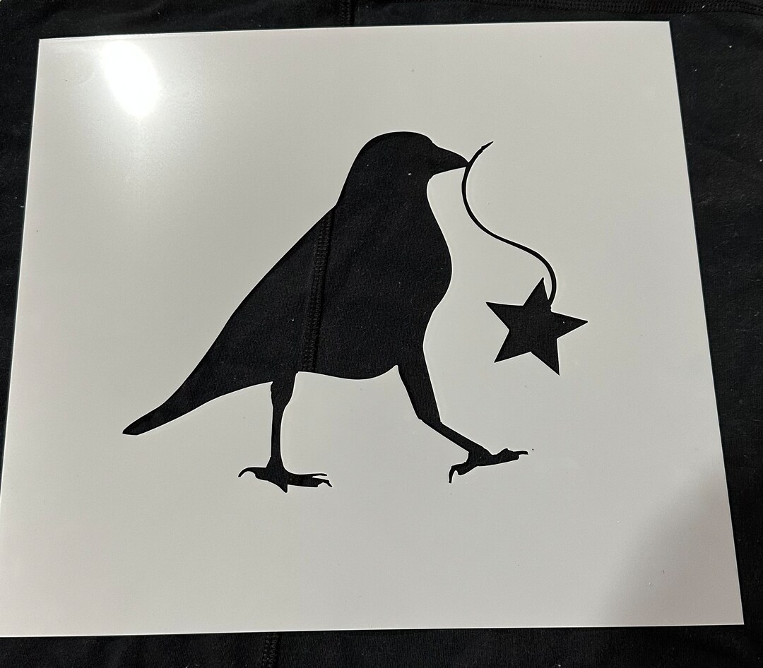 Primitive Crow Thick Mylar Stencil W/star 8in. X 6.5in - Etsy