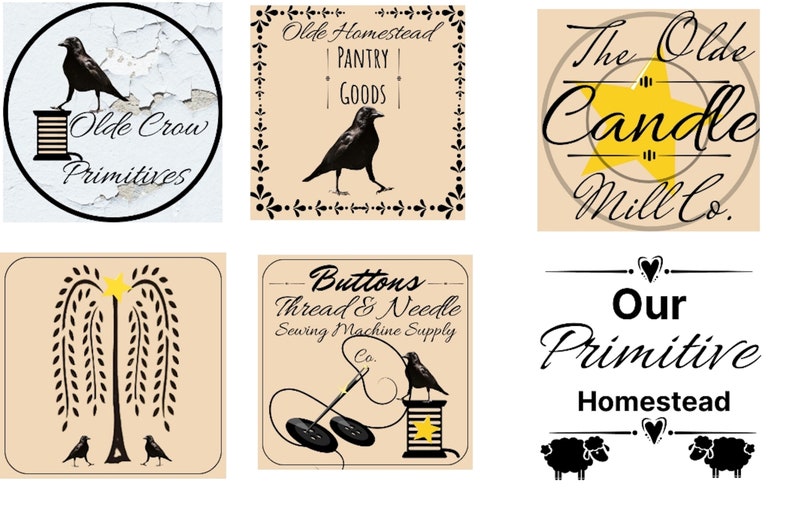 Rustic Pantry Labels | Printable Primitive Jar Signs | (digital ...